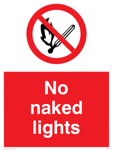 no naked lights - safety sign from Safety Sign Supplies