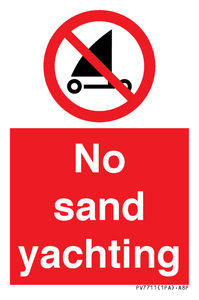 No sand yachting from Safety Sign Supplies
