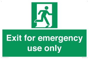 Exit for emergency use only from Safety Sign Supplies