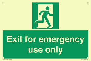 Exit for emergency use only from Safety Sign Supplies