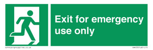 Exit for emergency use only from Safety Sign Supplies