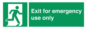 Exit for emergency use only from Safety Sign Supplies