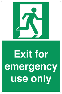 Exit for emergency use only from Safety Sign Supplies