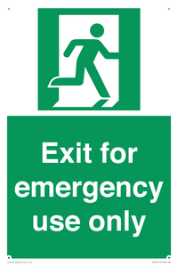 Exit for emergency use only from Safety Sign Supplies