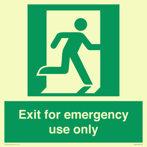 Exit for emergency use only from Safety Sign Supplies