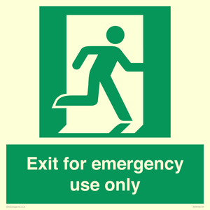 Exit for emergency use only from Safety Sign Supplies