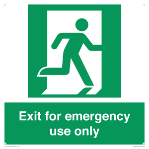 Exit for emergency use only from Safety Sign Supplies