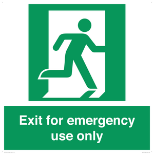 Exit for emergency use only from Safety Sign Supplies