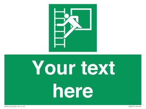 Custom Emergency Escape Ladder Sign from Safety Sign Supplies