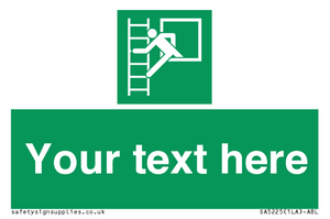 Custom Emergency Escape Ladder Sign from Safety Sign Supplies