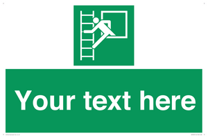 Custom Emergency Escape Ladder Sign from Safety Sign Supplies