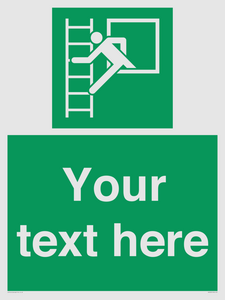 Custom Emergency Escape Ladder Sign from Safety Sign Supplies
