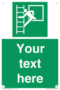 Custom Emergency Escape Ladder Sign from Safety Sign Supplies
