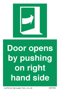 Door opens by pushing on right hand side from Safety Sign Supplies