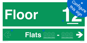 Floor ID sign with One Flat Directional Section from Safety Sign Supplies