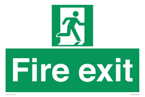 "Fire Exit" No Arrow Sign from Safety Sign Supplies