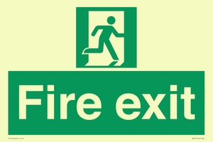 "Fire Exit" No Arrow Sign from Safety Sign Supplies