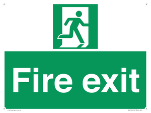 "Fire Exit" No Arrow Sign from Safety Sign Supplies