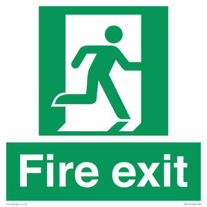 "Fire Exit" No Arrow Sign from Safety Sign Supplies