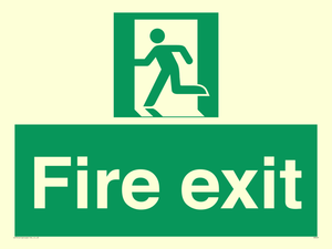 FIre Exit sign without arrow running man left from Safety Sign Supplies