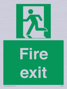 FIre Exit sign without arrow running man left from Safety Sign Supplies