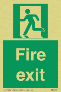FIre Exit sign without arrow running man left from Safety Sign Supplies