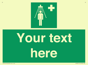 Custom Safety Shower Sign from Safety Sign Supplies