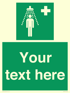 Custom Safety Shower Sign from Safety Sign Supplies