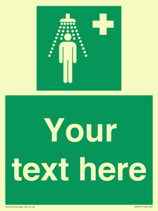 Custom Safety Shower Sign from Safety Sign Supplies