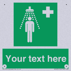 Custom Safety Shower Sign from Safety Sign Supplies