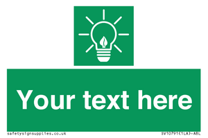 Custom Green square with Save Energy from Safety Sign Supplies