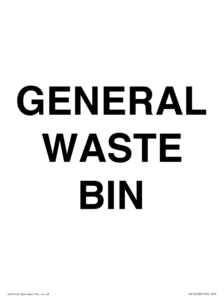 GENERAL WASTE BIN from Safety Sign Supplies
