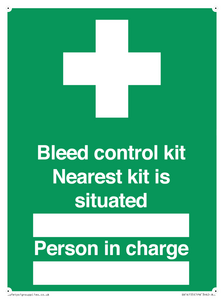 Bleed Control kit location and PIC from Safety Sign Supplies