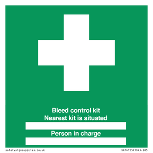 Bleed Control kit location and PIC from Safety Sign Supplies