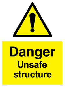 danger unsafe structure from Safety Sign Supplies
