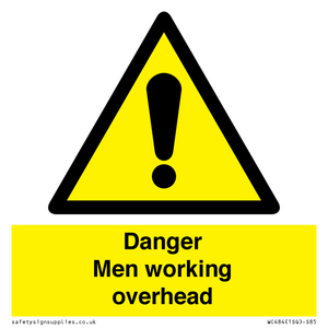 danger men working overhead from Safety Sign Supplies