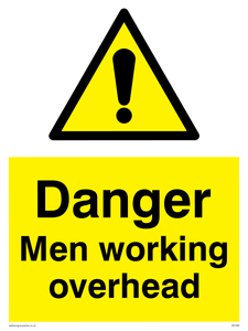 danger men working overhead from Safety Sign Supplies