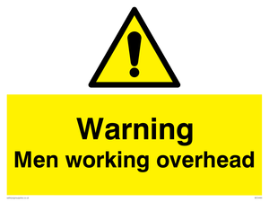 Warning Men working overhead from Safety Sign Supplies