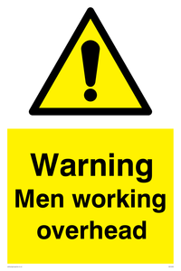 Warning Men working overhead from Safety Sign Supplies