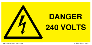 DANGER 240 VOLTS Sticker from Safety Sign Supplies