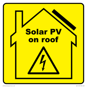 Solar PV on roof from Safety Sign Supplies