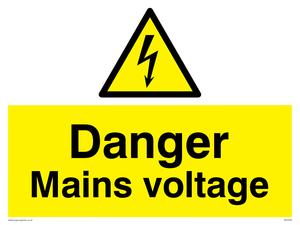 Danger Mains voltage from Safety Sign Supplies