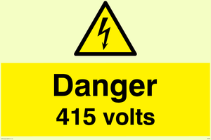 danger 415 volts from Safety Sign Supplies