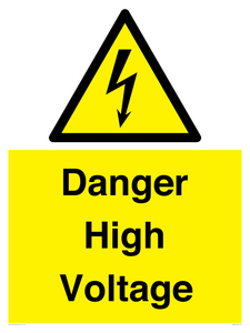 Danger High Voltage from Safety Sign Supplies