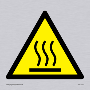 Warning Hot surface Symbol from Safety Sign Supplies