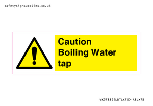 Caution Boiling Water Tap from Safety Sign Supplies