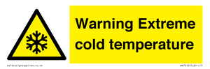 Warning Extreme cold temperature from Safety Sign Supplies