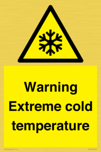 Warning Extreme cold temperature from Safety Sign Supplies