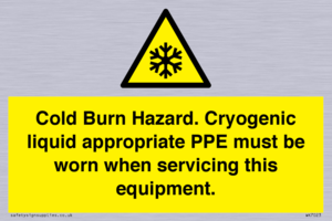 Cold Burn Hazard. Cryogenic liquid appropriate PPE must be worn when ...