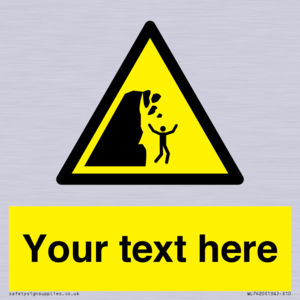 Custom Warning unstable cliff from Safety Sign Supplies